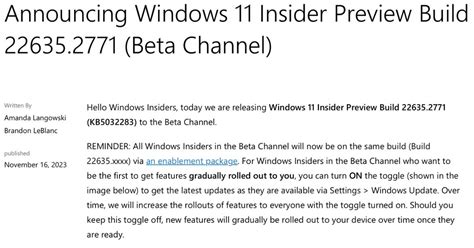 Win11 Beta 预览版 Build 226352771更新补丁kb5032283发布附更新修复汇总windows系统操作系统