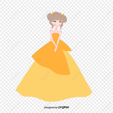 卡通風格可愛女孩 卡通女孩 長裙 卡通可愛psd圖案素材免費下載，可愛卡通圖片，尺寸1200 × 1200px Lovepik