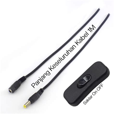 Jual Kabel Jack Dc Male Female Dengan Saklar On Off Panjang Cm Cm Shopee Indonesia