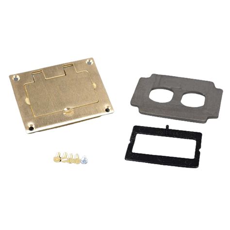 Omnibox® Rectangular Brass Gfi Cover Plate Concrete Floor Boxes