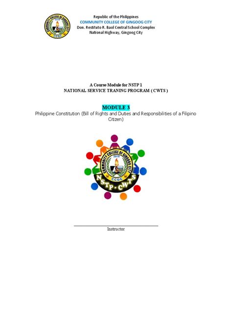 Module 3 Nstp Cwts I Pdf Citizenship Bail
