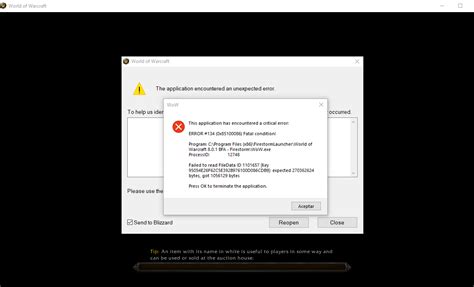 Error 134 Archivo Firestorm