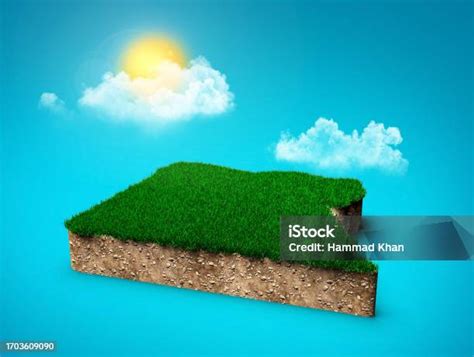 이집트 지도 토양 토지 지질학 횡단면 푸른 잔디와 바위 바닥 질감 3d 그림 0명에 대한 스톡 사진 및 기타 이미지 0명 3차원 형태 관광 Istock