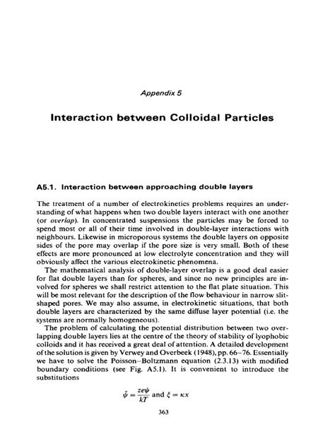 Colloidal Particle Double Layer Interactions Pdf Applied And