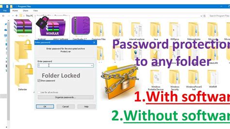 How To Set Password Protection To Any Folder By Using Software Or Without Using Software Youtube