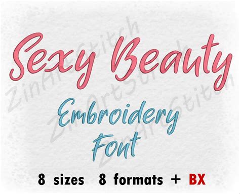 Sexy Beauty Embroidery Font Machine Embroidery Design Instant Download Monogram Alphabet Sizes