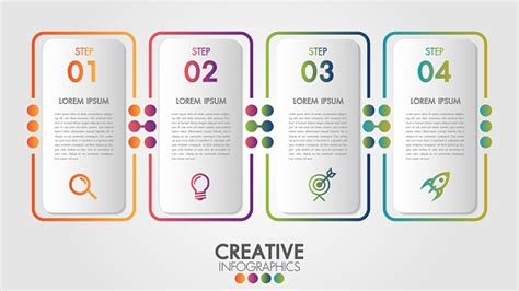 벡터 인포그래픽 템플릿은 아이콘과 4개의 옵션 또는 단계로 가는 선 디자인에 레이블을 지정합니다 비즈니스 개념 프로세스 프레젠테이션 워크플로 레이아웃 디아그라에 사용할 수