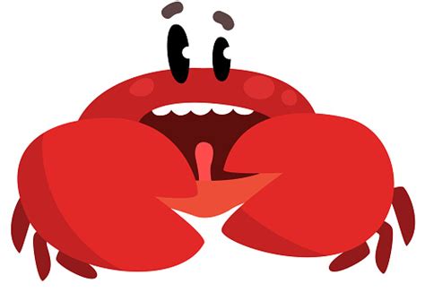 흰색 배경에 재미 있는 얼굴 벡터 일러스트와 함께 웃는 게 문자 귀여운 바다 생물 갈고리 발톱에 대한 스톡 벡터 아트 및 기타 이미지 갈고리 발톱 갑각류 귀여운