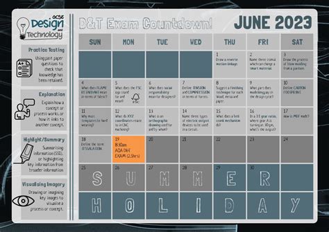 Gcse Dandt Revision Exam Question Countdown Calendar 2023 Aqa