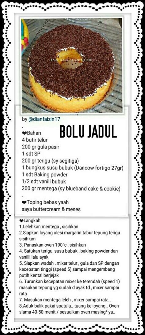 Algoritma Membuat Kue Bolu Resep Masakan Nusantara