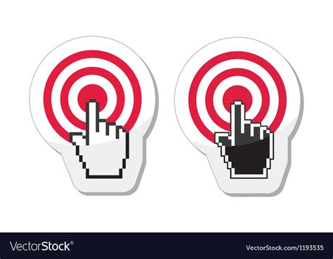 Target With Cursor Hand Icon Royalty Free Vector Image