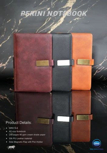 Thermal Pu Leather Section Sewing Bound A5 Size Notebook For Office Number Of Pages 208 At Rs