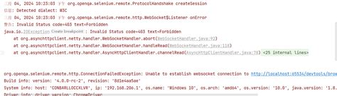 2024 Selenium 问题一：ioexception Invalid Status Code403 Text