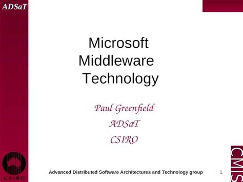 Ppt Advanced Distributed Software Architectures And Technology Group Adsat 1 Microsoft