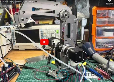 Arduino Driven Stepper Motor Robotic Arm Made Of Pure Metal