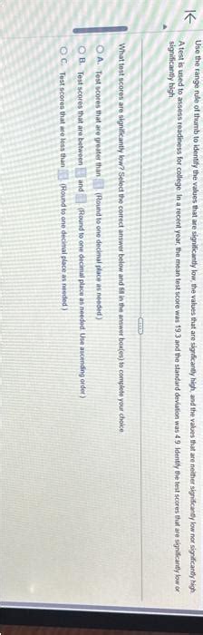 Solved Use The Range Rule Of Thumb To Identify The Values