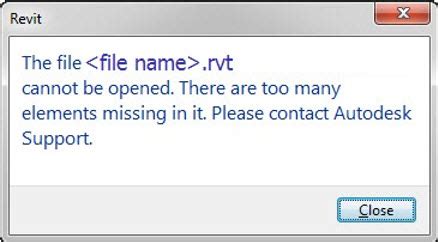 Revit Error Too Many Elements Missing Microsol Resources