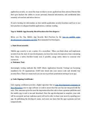 Top Mobile App Security Best Practices For Developers Pdf