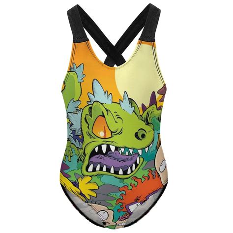 Rugrats Girls Swimwear Cartoon Cross Shoulder Swimsuit Bathing Suits