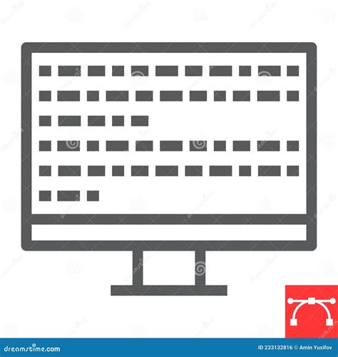Programming Line Icon Stock Vector Illustration Of Logo 233132816