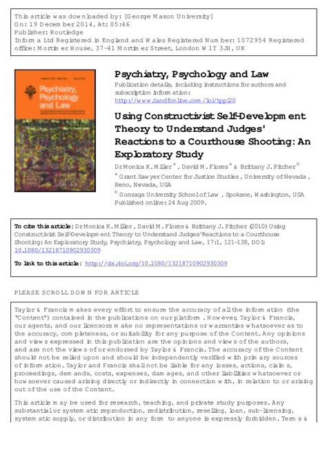 Pdf Using Constructivist Self Development Theory To Understand Judges