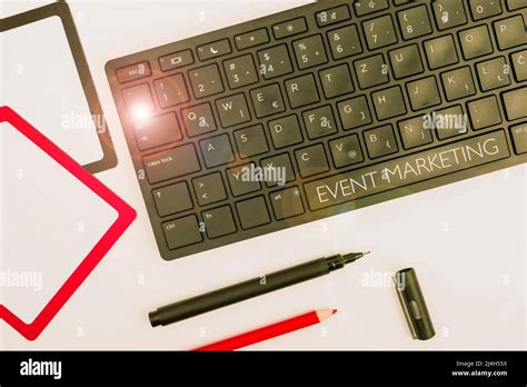 Writing Displaying Text Event Marketing Business Idea Describes Process Of Developing Display