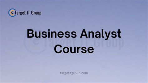 Business Analyst Course Target It Group