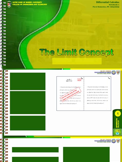 Calculus Notebook 1 The Limit Concept Pdf Derivative Function