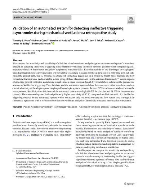 pdf validation of an automated system for detecting ineffective