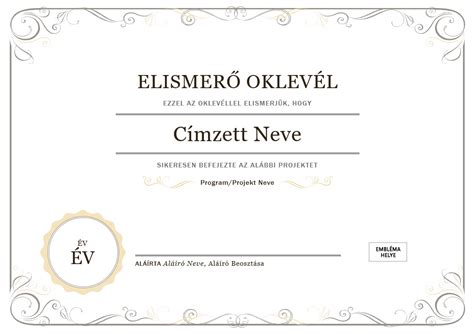 Oklevél Szerkesztés Wordben Oklevél Minták