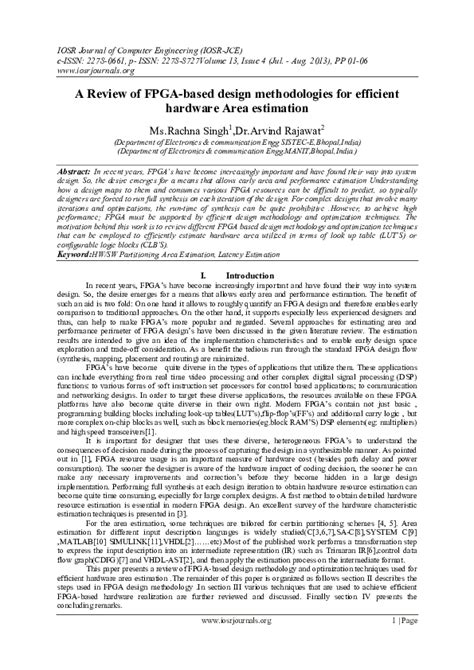 Pdf A Review Of Fpga Based Design Methodologies For Efficient