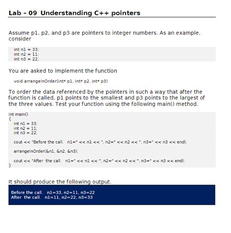 Solved Lab 09 Understanding C Pointers Assume P1 P2