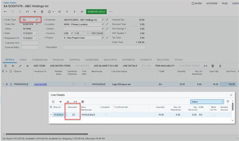 Order With Stock Allocation Community