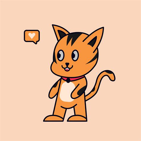 Standing Cat Illustration Vector Cartoon 18731318 Vector Art At Vecteezy