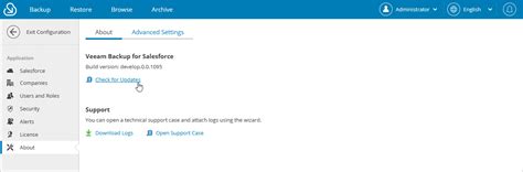 checking for updates veeam backup for salesforce user guide