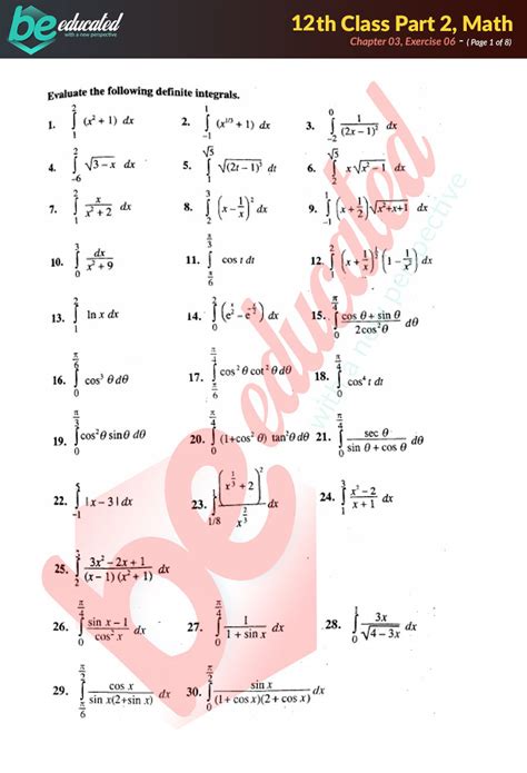 exercise 3 6 mathematics fsc part 2 notes inter part 2 notes