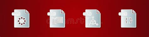 Set Max File Document Doc Obj And Css Icon Vector Stock Vector