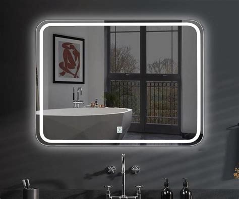 ᐉ Дзеркало Slim з Led підсвічуванням та сенсорною кнопкою 800x700 мм 2111985 • Краща ціна в