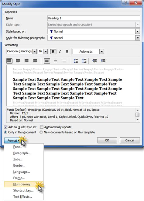 How To Create Numbered Headings Using Styles Legal Office Guru
