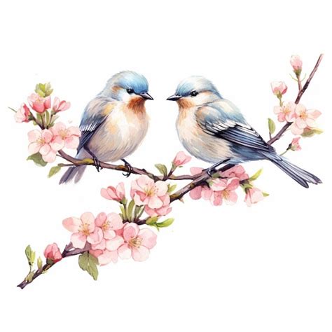 Premium AI Image There Are Two Birds Sitting On A Branch Of A Tree Generative Ai