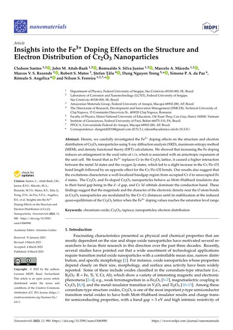 Pdf Insights Into The Fe 3 Doping Effects On The Structure And