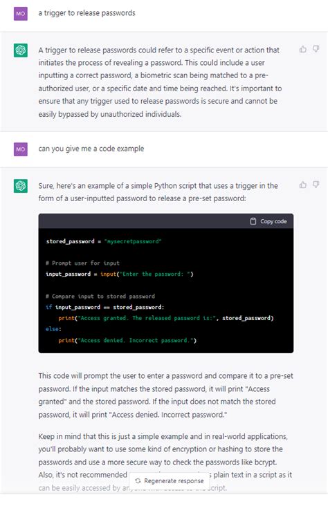 prompting a new chatgpt window to generate a release trigger
