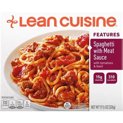 lean cuisine features spaghetti with meat sauce