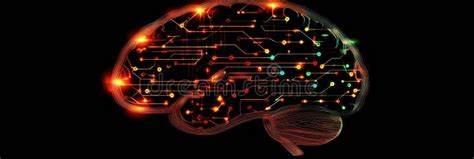 An Abstract Digital Brain With Intricate Circuitry And Glowing Elements Blending Technology And
