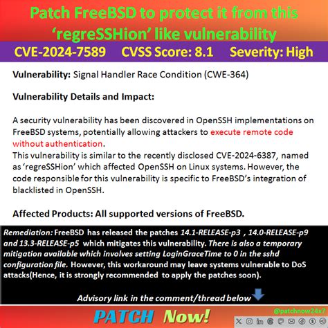Cve 20247589 Patch Freebsd To Protect Your System From This ‘regresshion Like Vulnerability