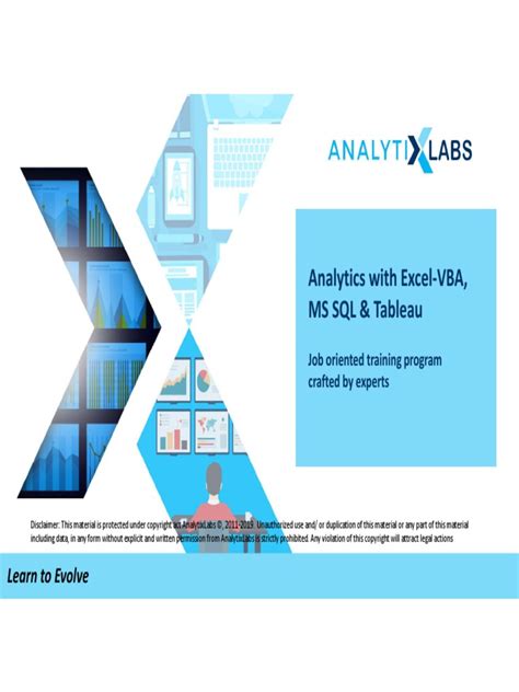 Analytixlabs Visualization And Analytics With Excel Vba Sql And Tableau
