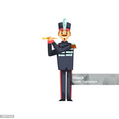 플 룻 육군 군사 밴드 흰색 배경에 악기 벡터 일러스트 레이 션의 회원 재생 군인 공연자에 대한 스톡 벡터 아트 및 기타 이미지 공연자 군대 퍼레이드 군사 Istock