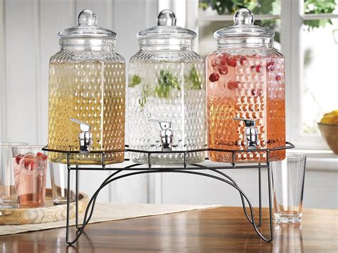 Mosjos Drink Dispenser Set Of 3 Beverage Dispenser With