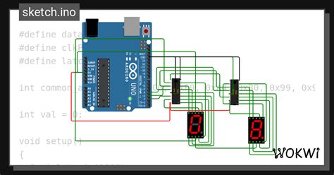 74HC595 Test Ino Wokwi ESP32 STM32 Arduino Simulator