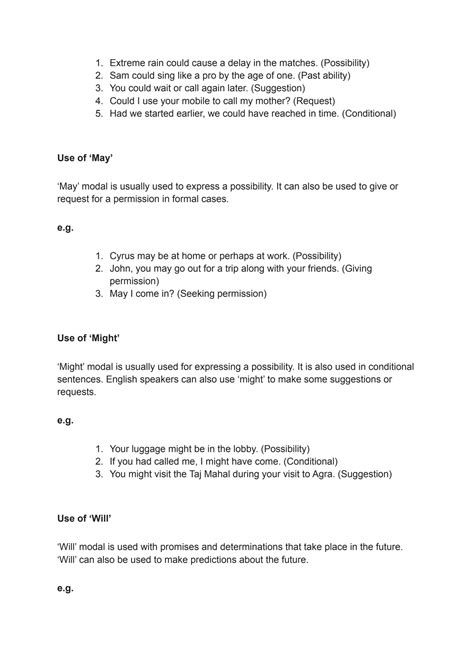 Solution Modals Exercises For Class 8 Cbse With Answers English